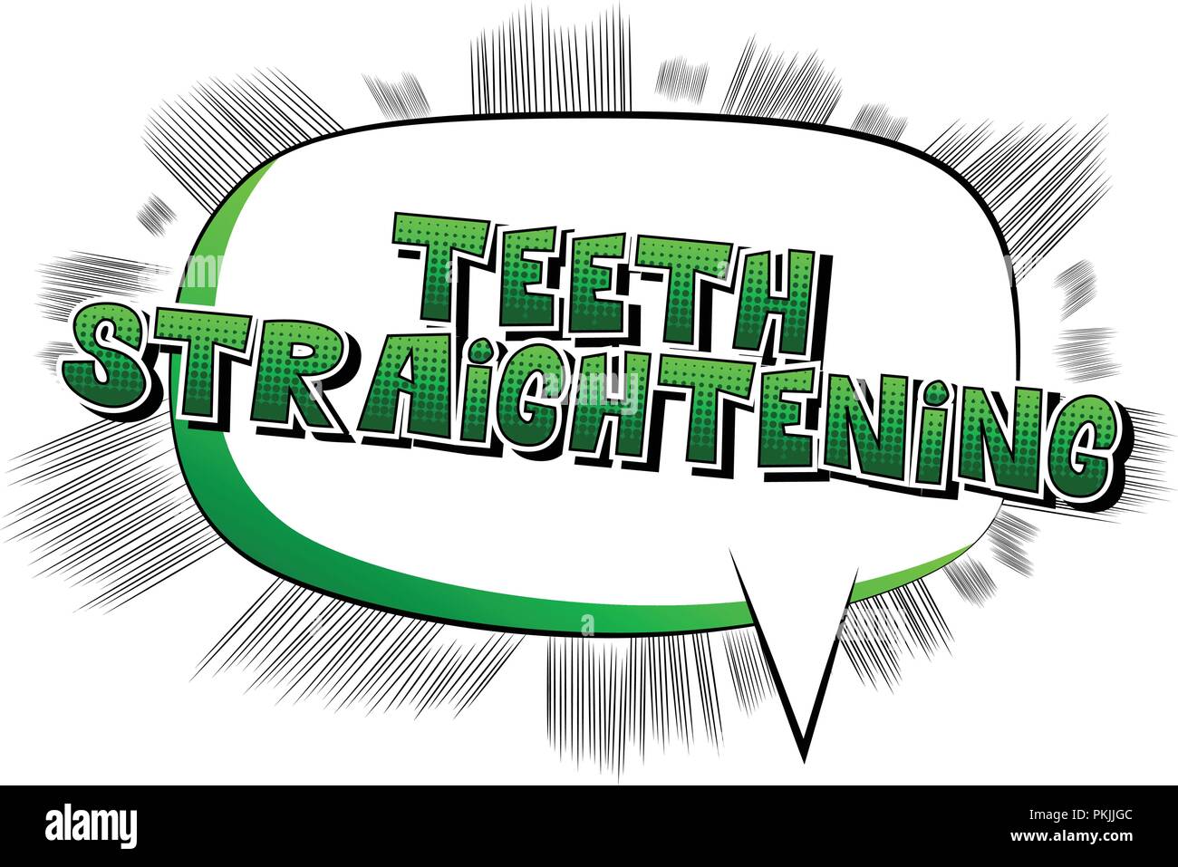 Teeth Straightening - Vector illustrated comic book style phrase Stock ...