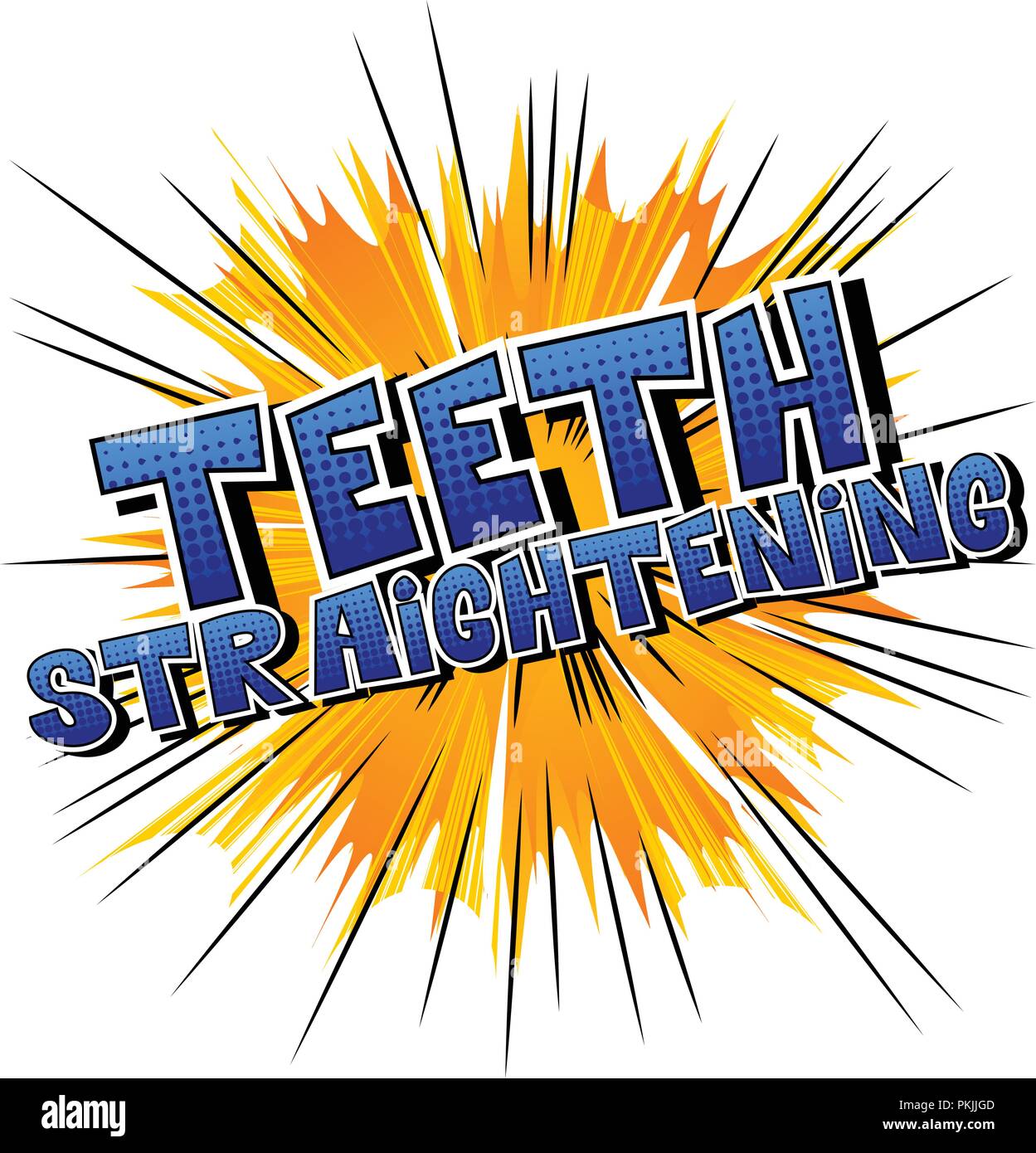 Teeth Straightening - Vector illustrated comic book style phrase Stock ...