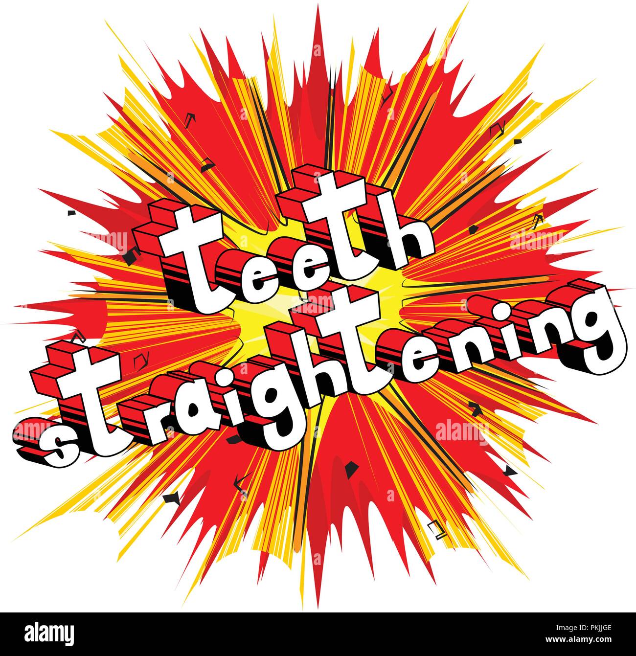 Teeth Straightening - Vector illustrated comic book style phrase Stock ...
