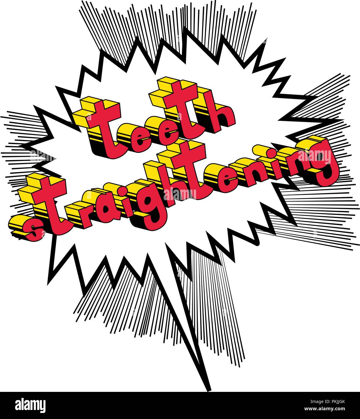 Teeth Straightening - Vector illustrated comic book style phrase Stock ...
