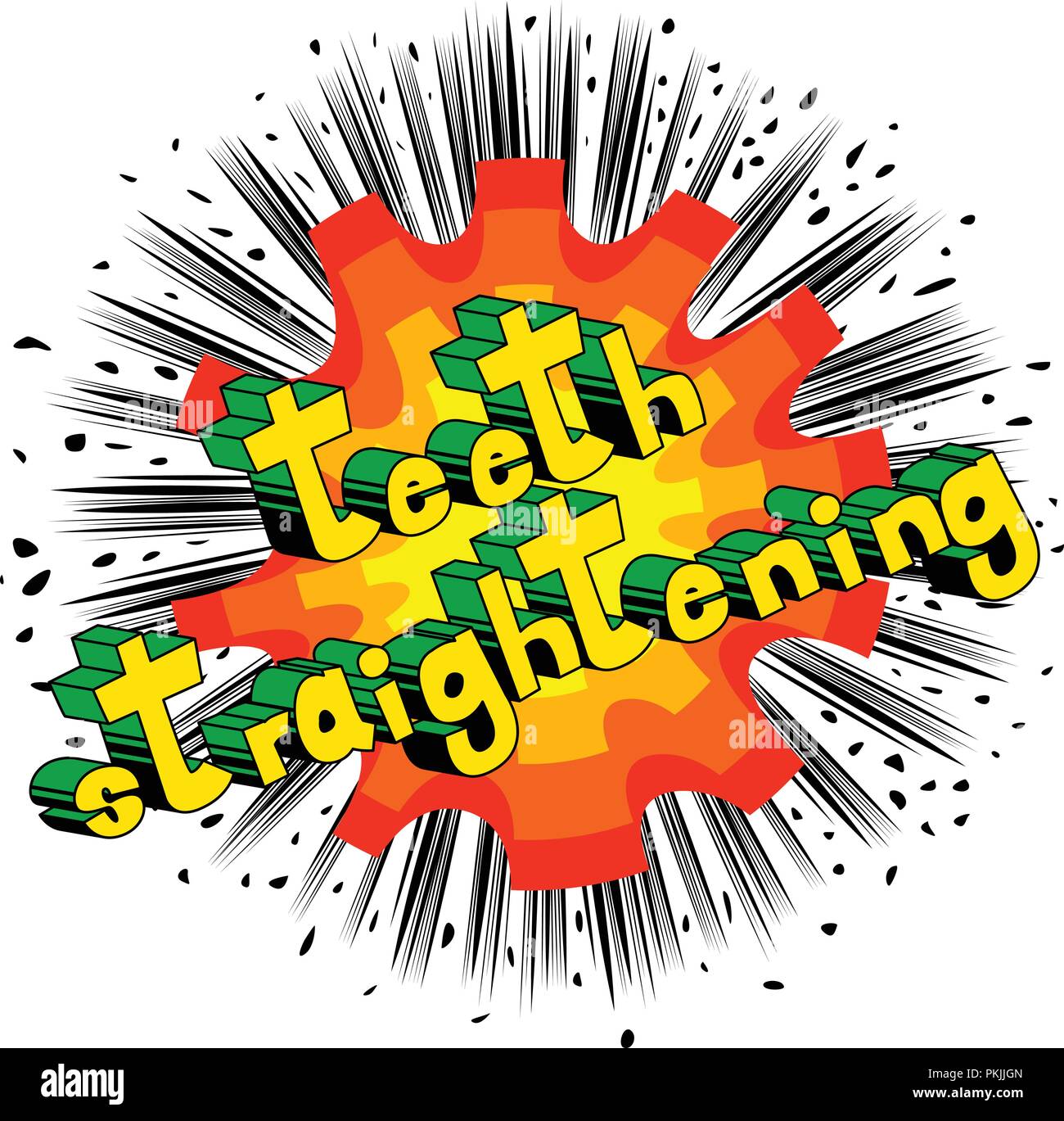 Teeth Straightening - Vector illustrated comic book style phrase Stock ...