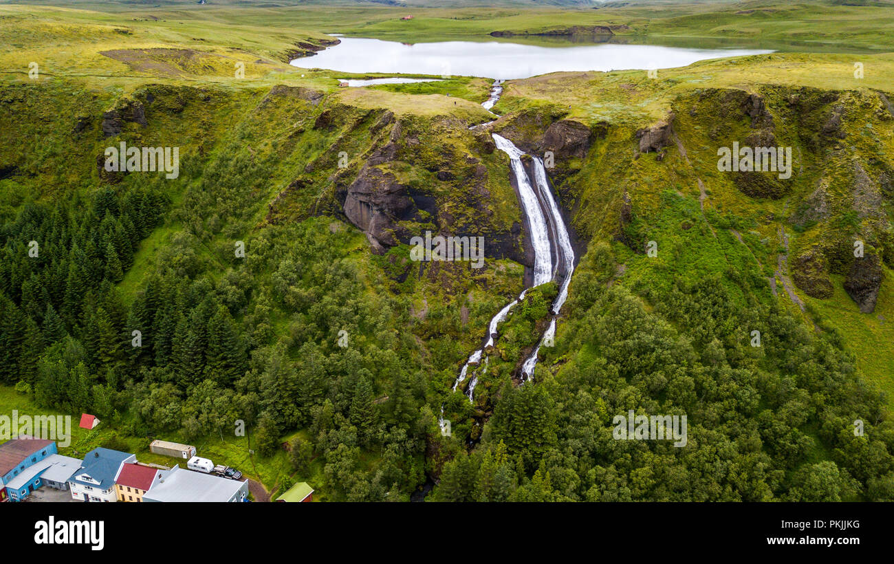 Systrafoss Waterfall, Lake Systravatn, Kirkjubæjarklaustur, Iceland ...