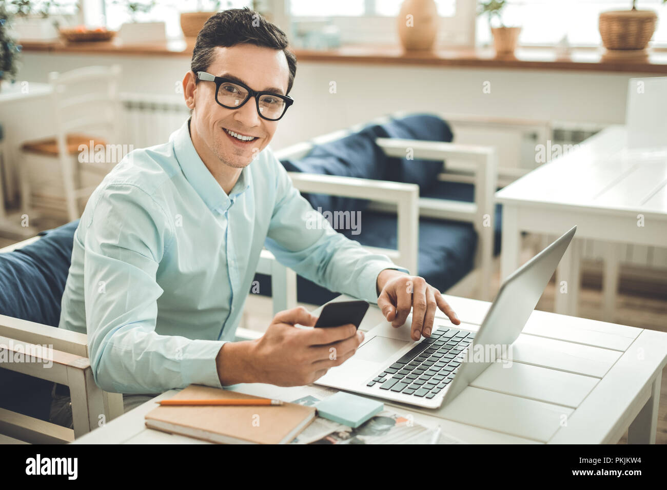 Progressive young man using hi-res stock photography and images - Alamy