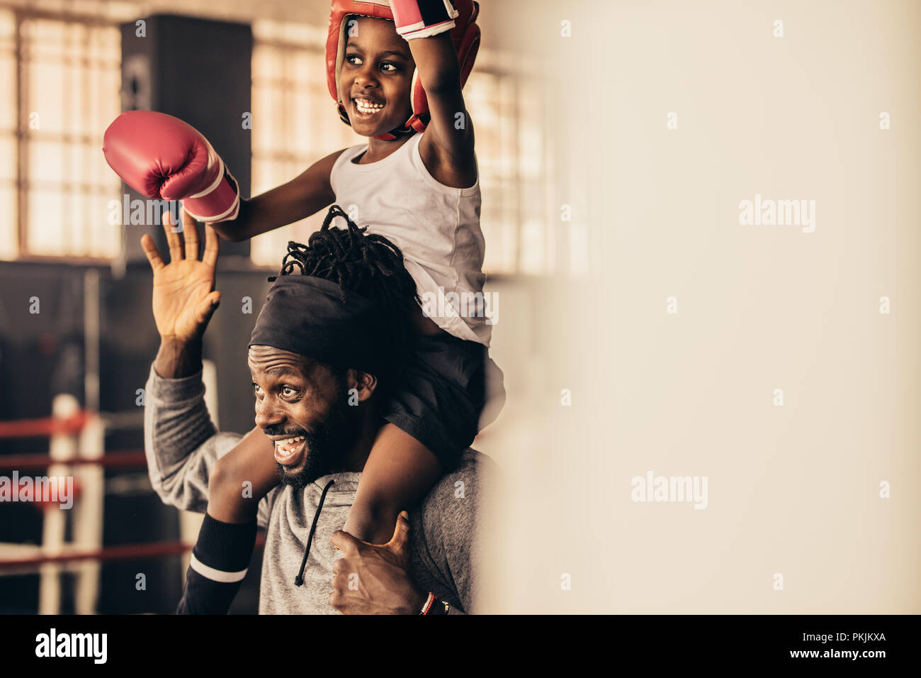 Smiling boy and his boxer hi-res stock photography and images - Alamy
