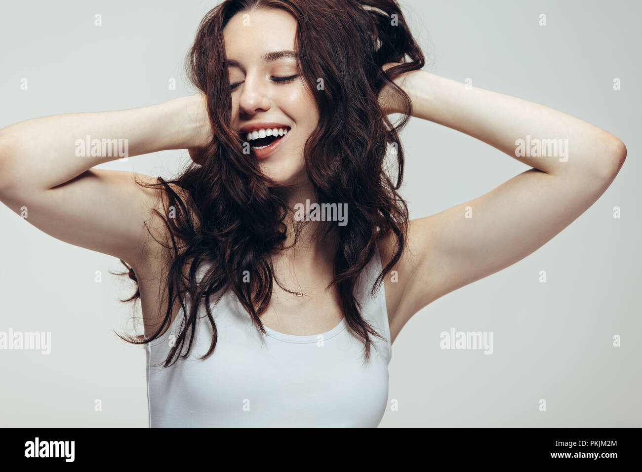 Grey hair young hi-res stock photography and images - Alamy