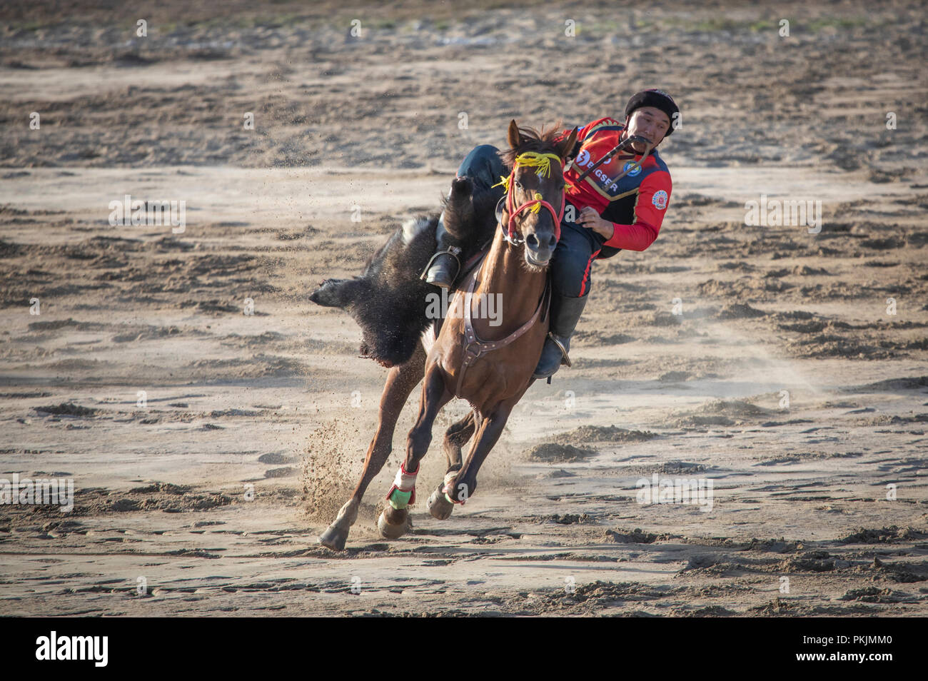 Lake Issyk-Kul, Kurgyzstan, 7th September 2018: game of kok-boru Stock ...