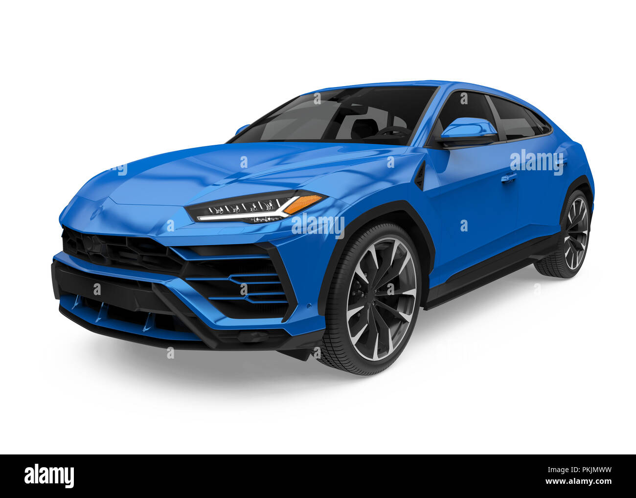 Blue SUV Car Isolated Stock Photo - Alamy
