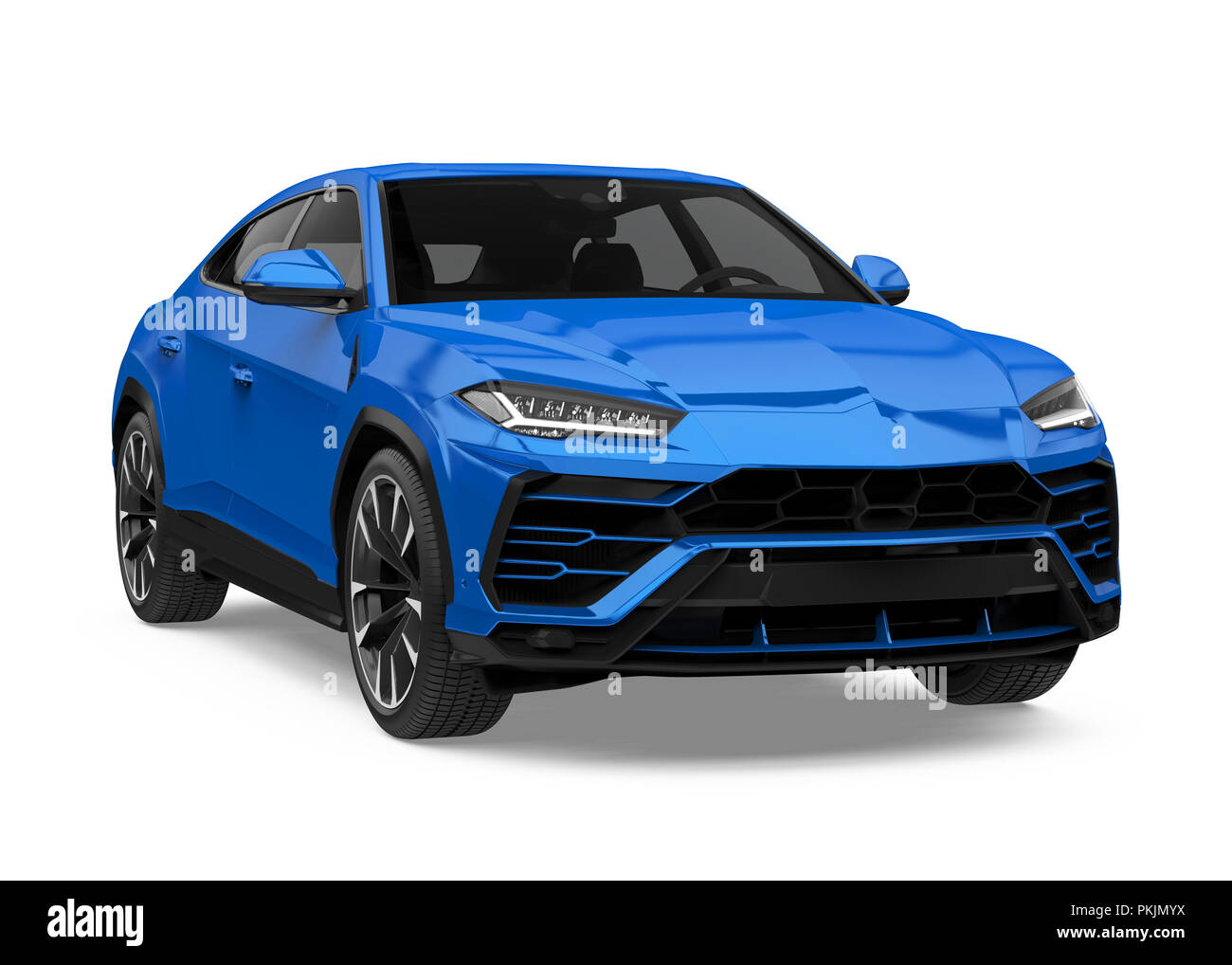 Blue SUV Car Isolated Stock Photo - Alamy