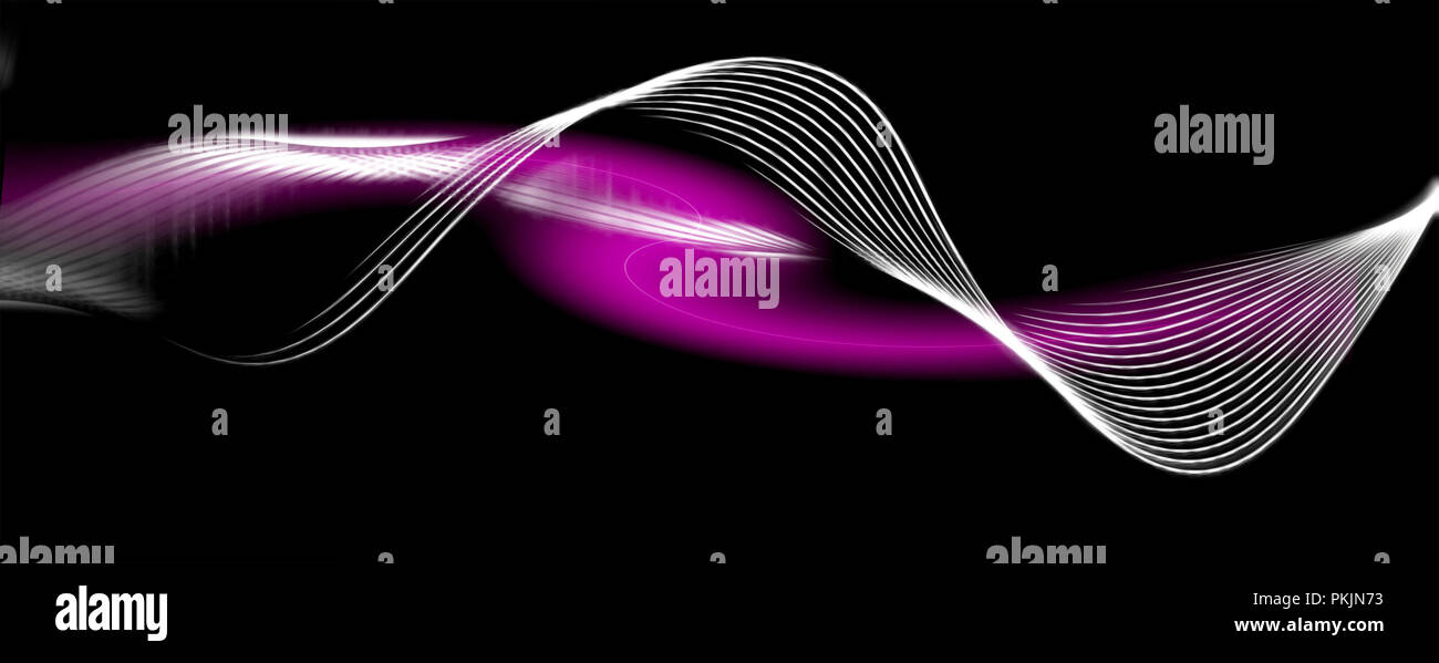 Flux effect glowing purple wave. Smooth lines isolated on black ...