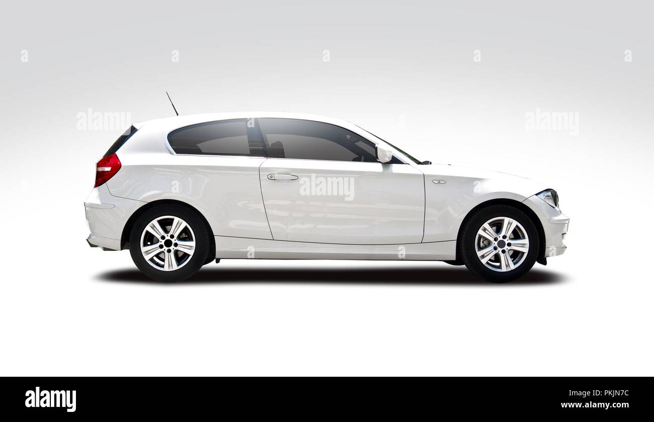 Sport hatchback car side view isolated on white Stock Photo - Alamy