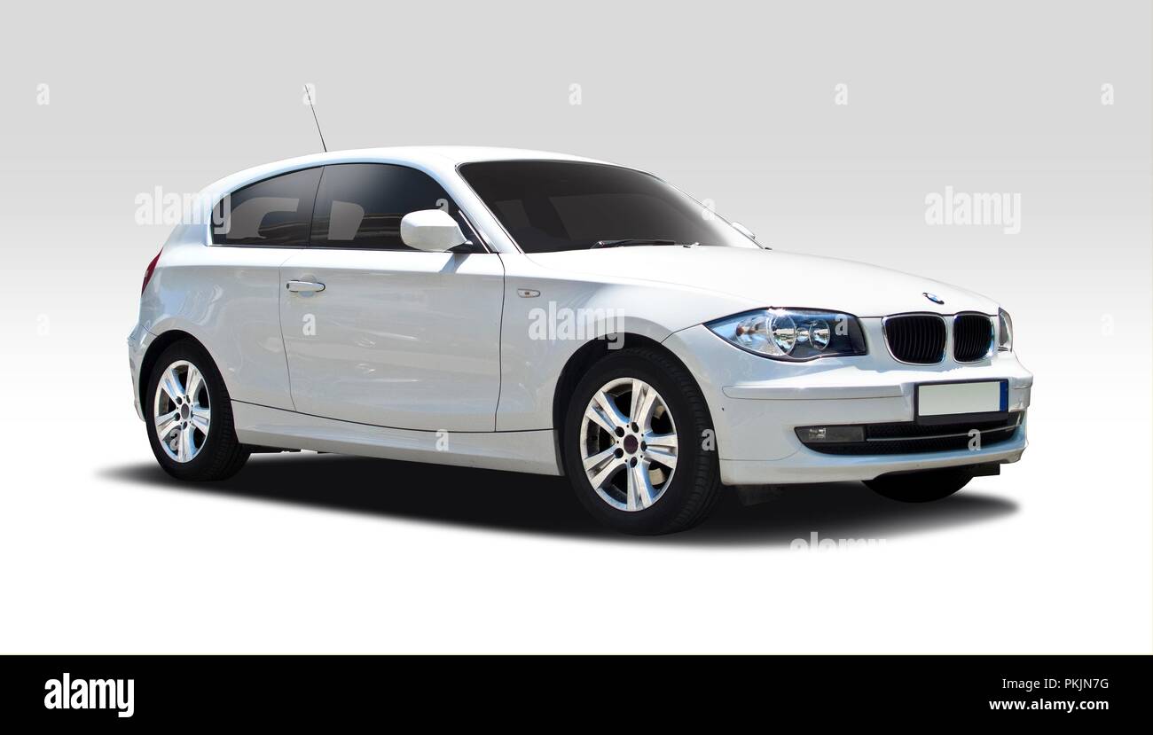 Sport hatchback car side view isolated on white Stock Photo - Alamy
