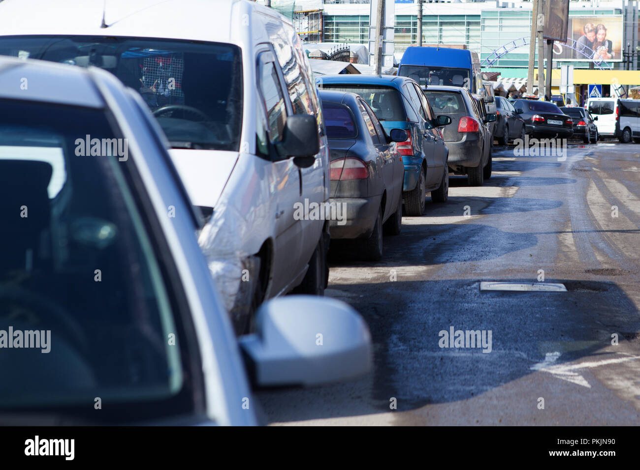 image of a vehicles parked in parking lot Stock Photo - Alamy