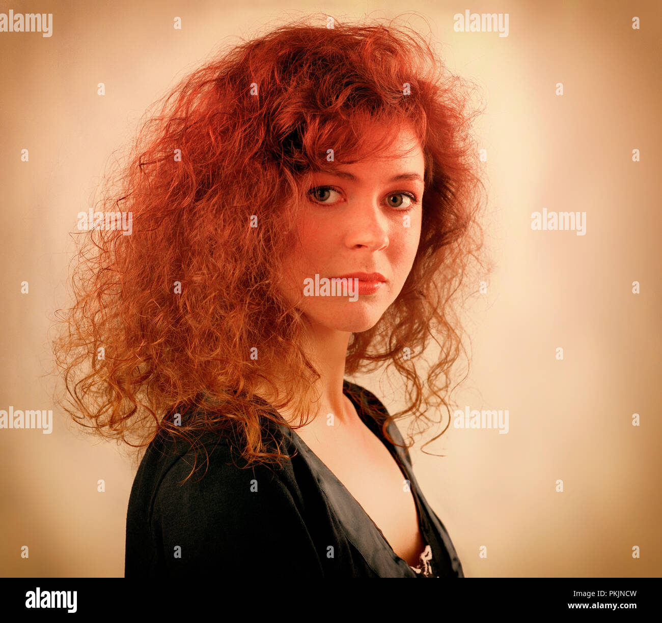 Portfolio portrait of Sharon Twomey shot around 1985. The Irish model ...