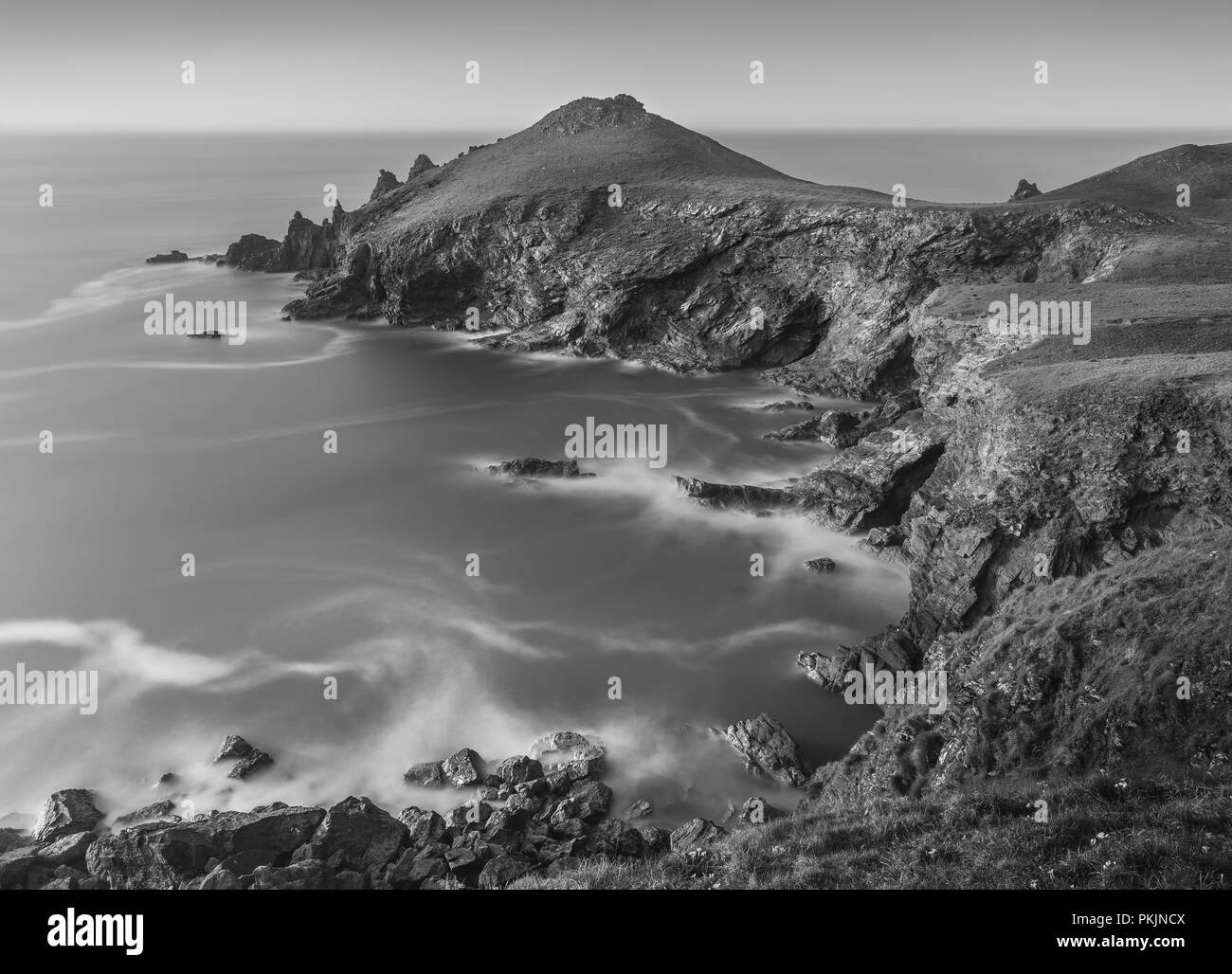 Highlights over Rocks, The Rumps, Pentire Point, Cornwall Stock Photo ...