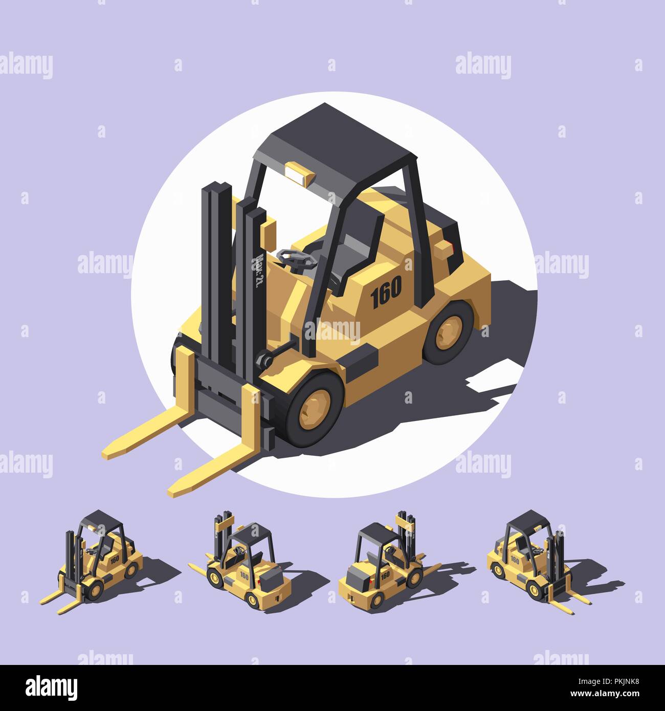 Isometric Vector Forklift Truck Stock Vector Image & Art - Alamy
