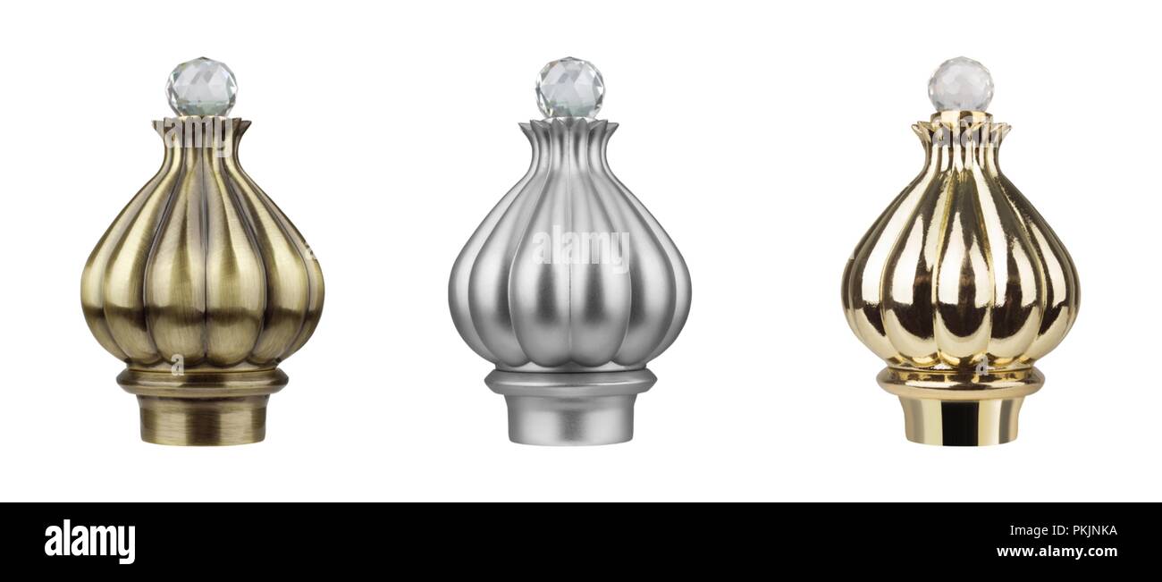 Tips for curtain poles on a white background. Ending for curtain eaves ...