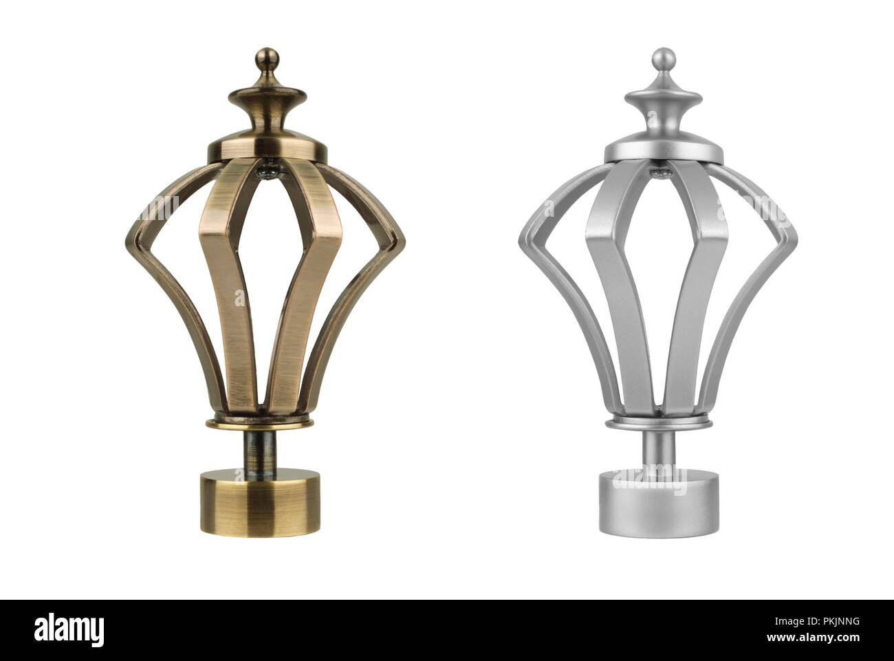 Tips for curtain poles on a white background. Ending for curtain eaves ...