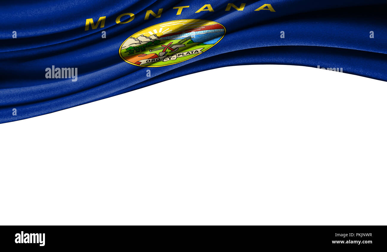 Flags from the USA on fabric State of Montana , with copyspace for your ...