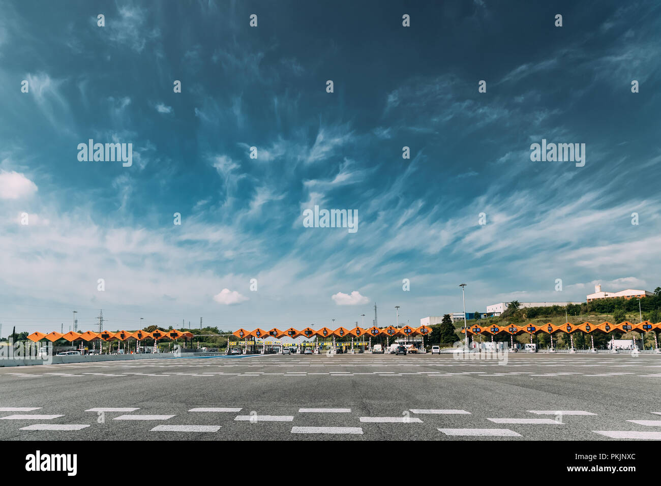 Automatic Point Of Payment On A Toll Road. Point Of Toll Highway, Toll ...