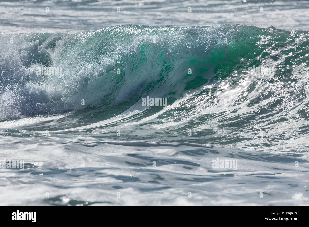 Sun over Waves, Fistral Beach, Cornwall Stock Photo - Alamy