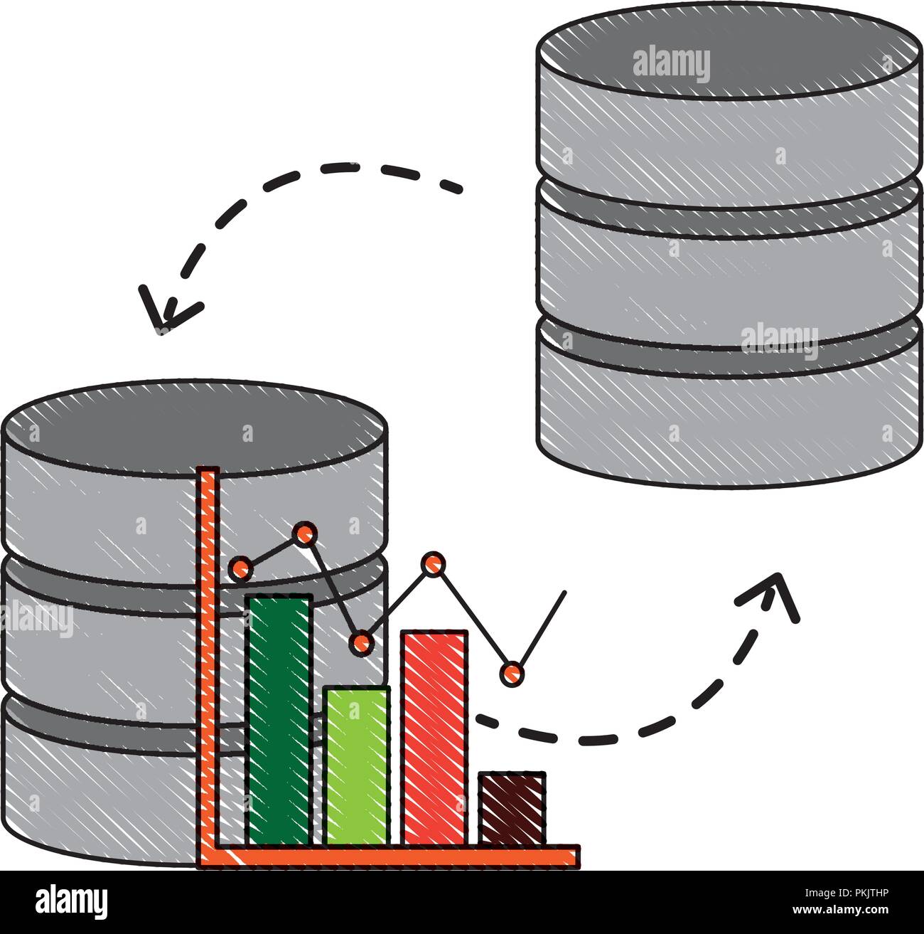 database center statistics graph transfer data vector illustration ...