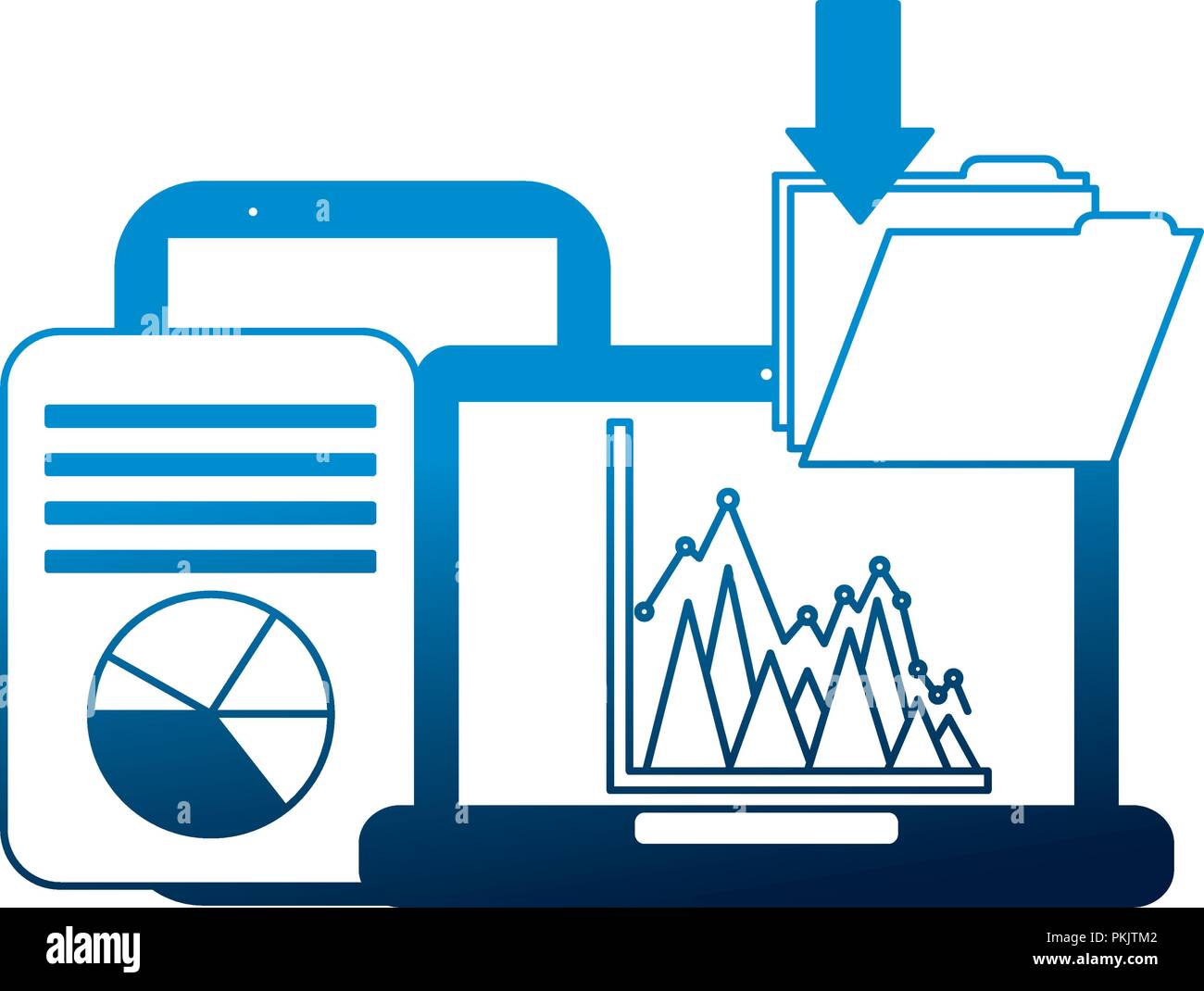 laptop computer file download document information system vector ...