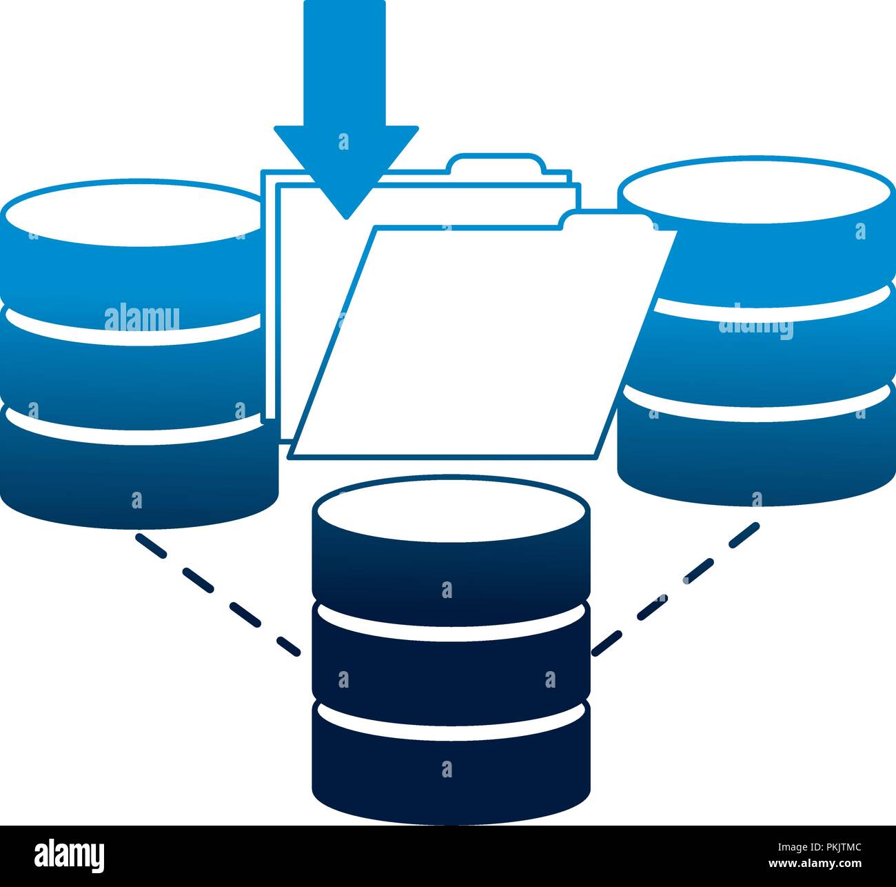 database center download data file sharing vector illustration neon ...