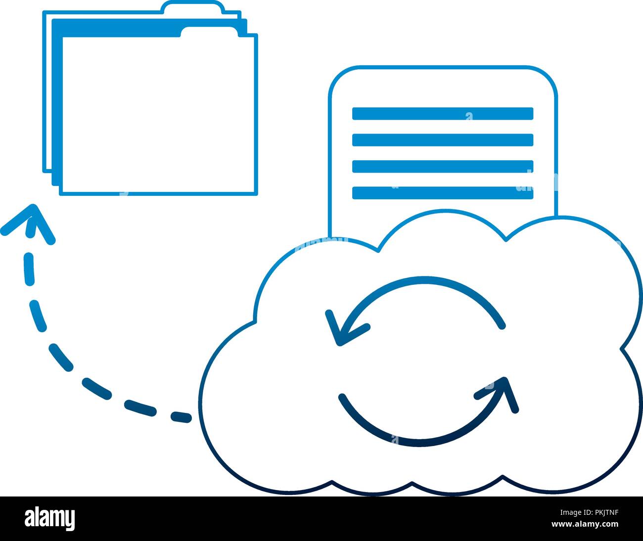 cloud computing reload folder file data document sharing vector illustration neon Stock Vector ...