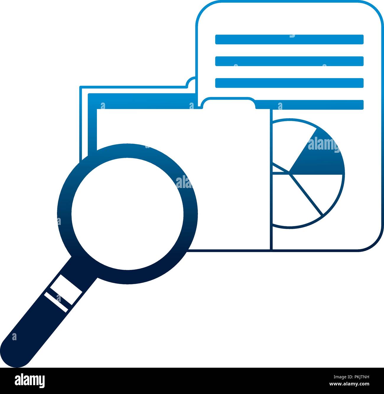 business folder data information magnifying glass vector illustration neon Stock Vector Image ...