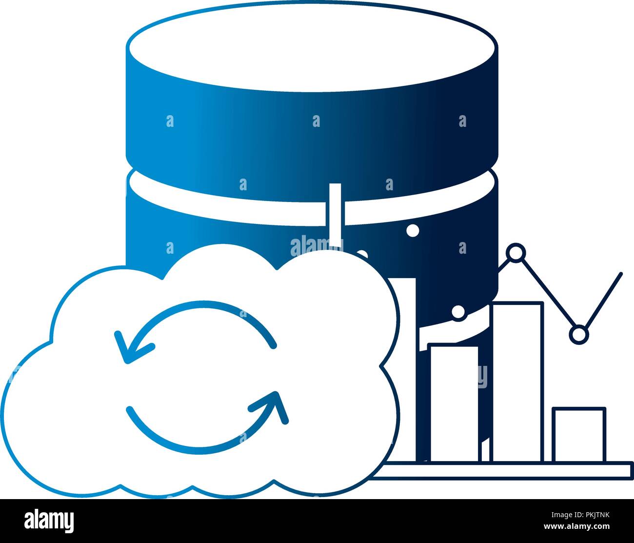 cloud computing database center statistics chart vector illustration neon Stock Vector Image ...