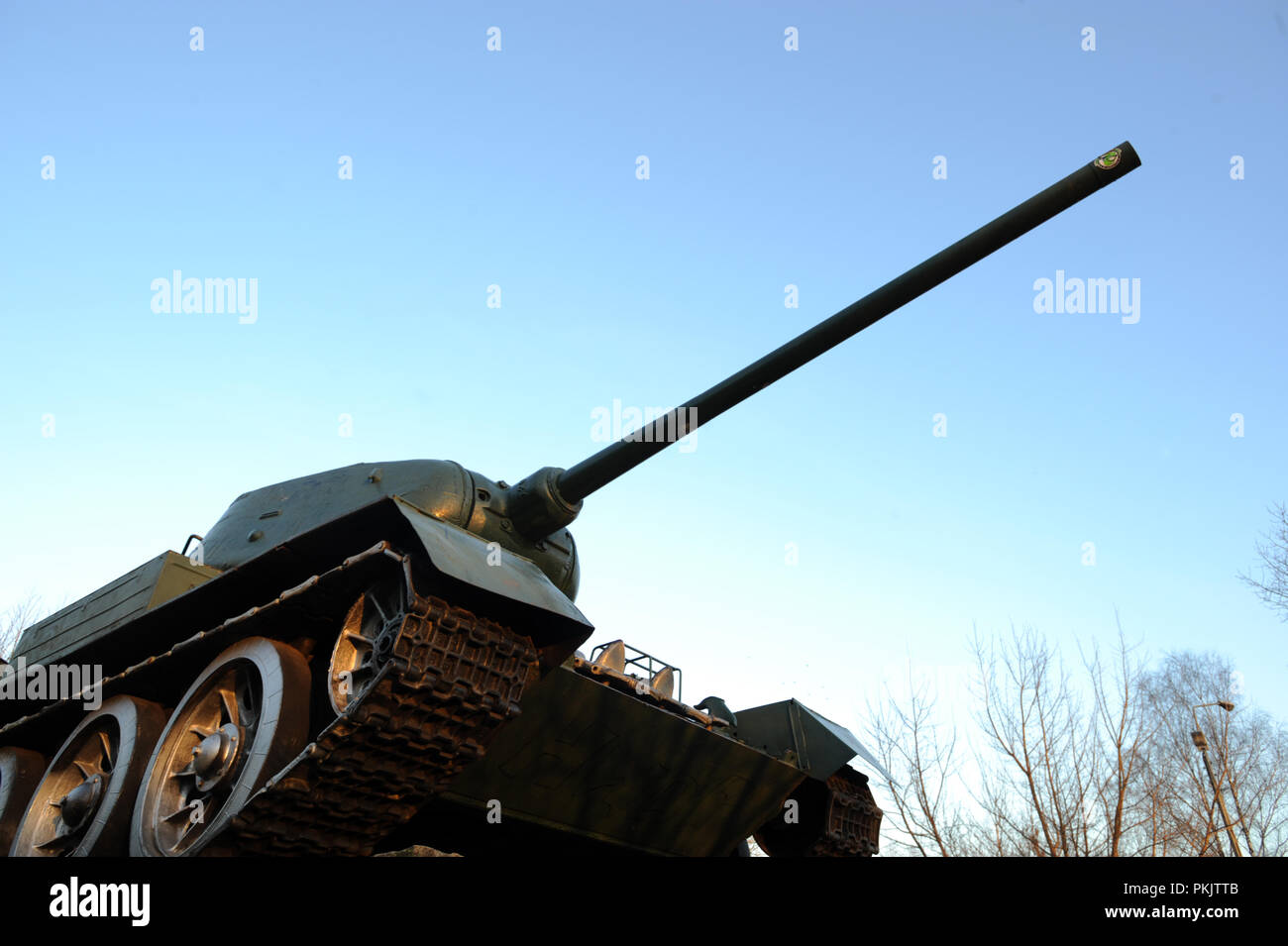 T34 tank on a plinth in Wolomin, Poland Stock Photo - Alamy