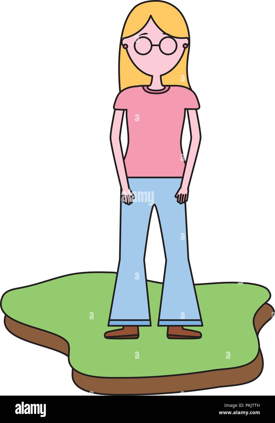 woman character standing in the outdoor vector illustration Stock ...