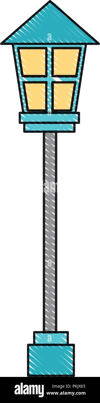 lamppost light decoration exterior ornament vector illustration Stock ...