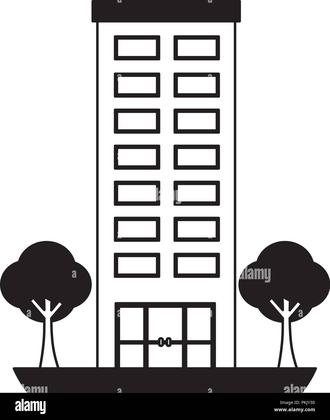 Building facade with plants Stock Vector Images - Alamy