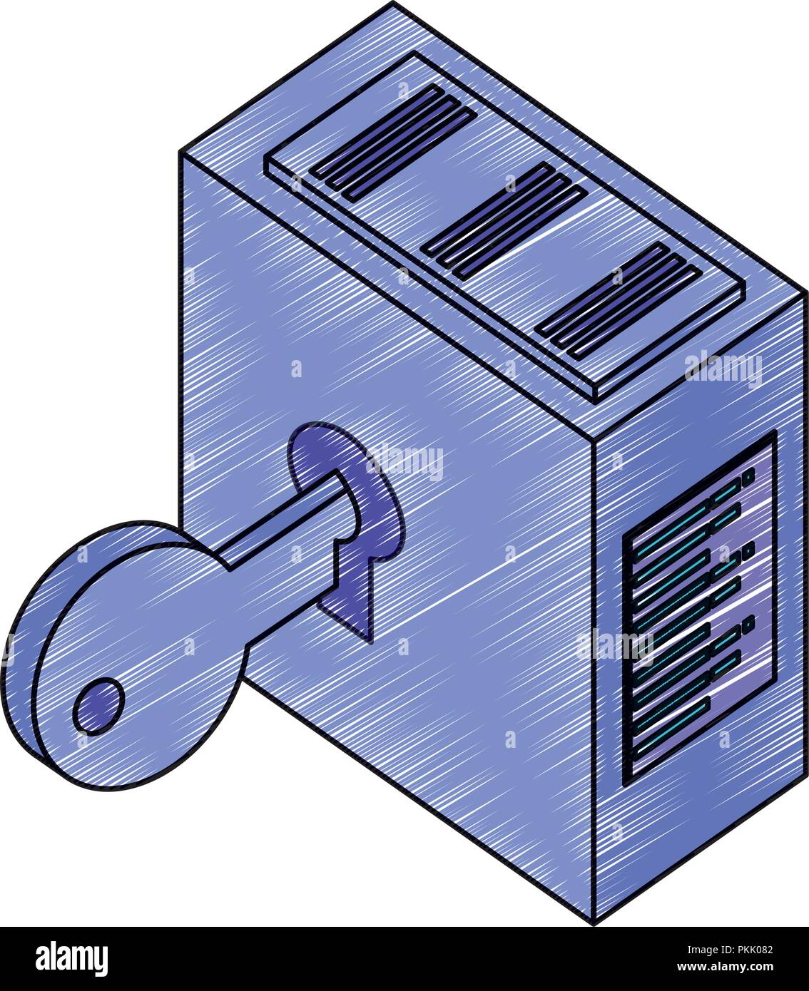 tower server with key security Stock Vector Image & Art - Alamy