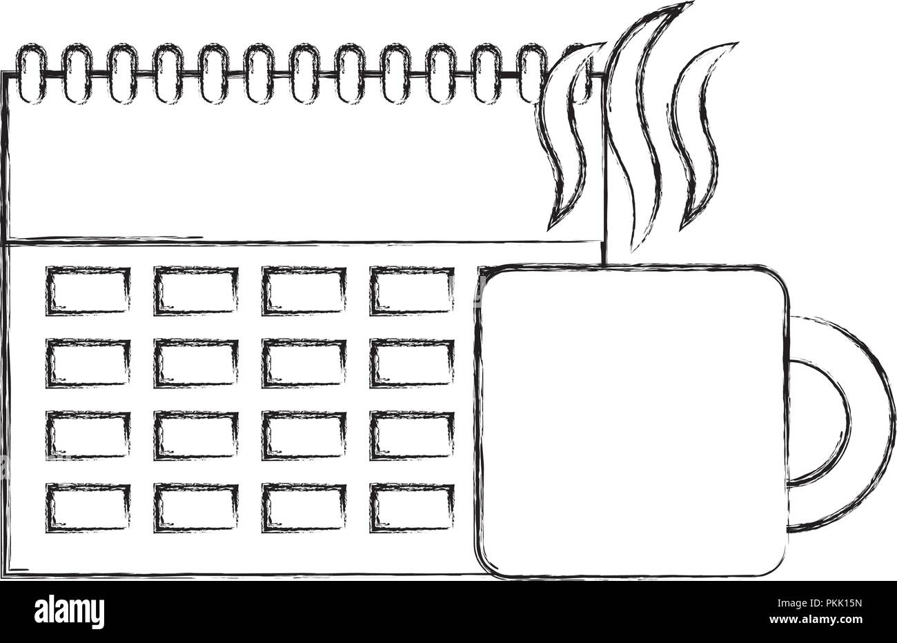 business calendar planning hot coffee cup Stock Vector Image & Art - Alamy