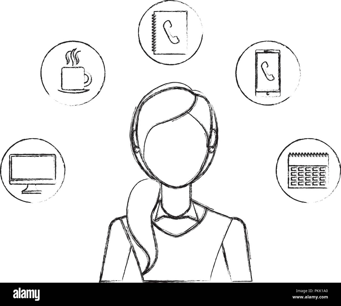 business woman employee character portrait Stock Vector Image & Art - Alamy