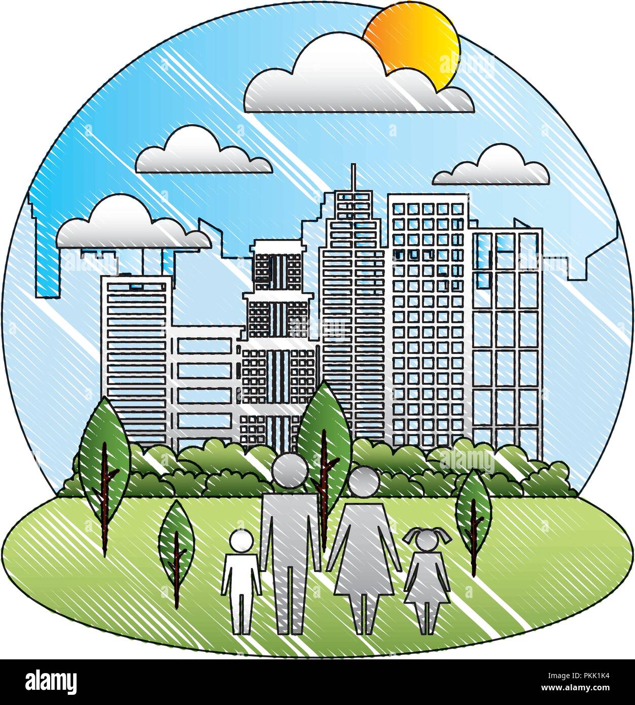 City kids outside Stock Vector Images - Alamy