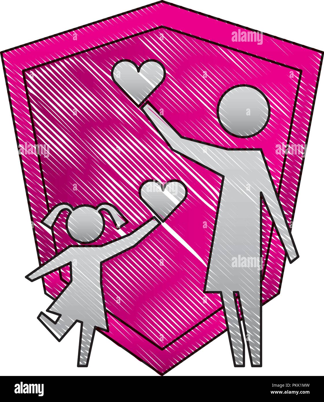 Father and children art painting Stock Vector Images - Alamy