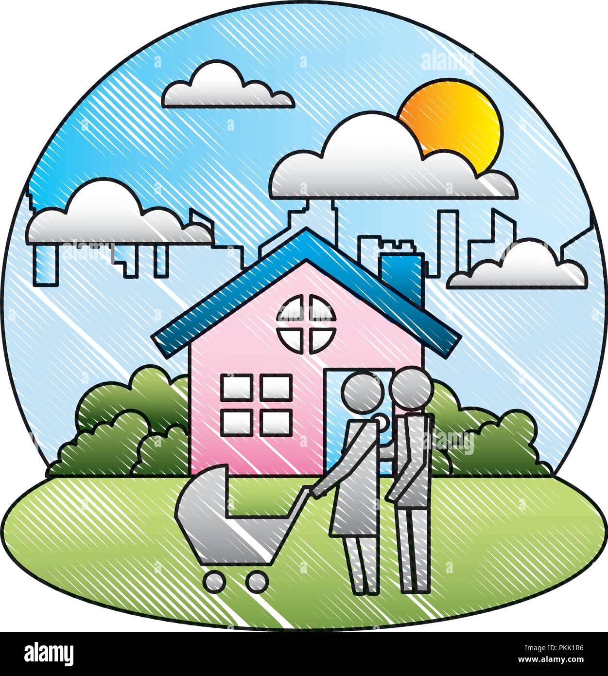 Parents couple baby Stock Vector Images - Alamy