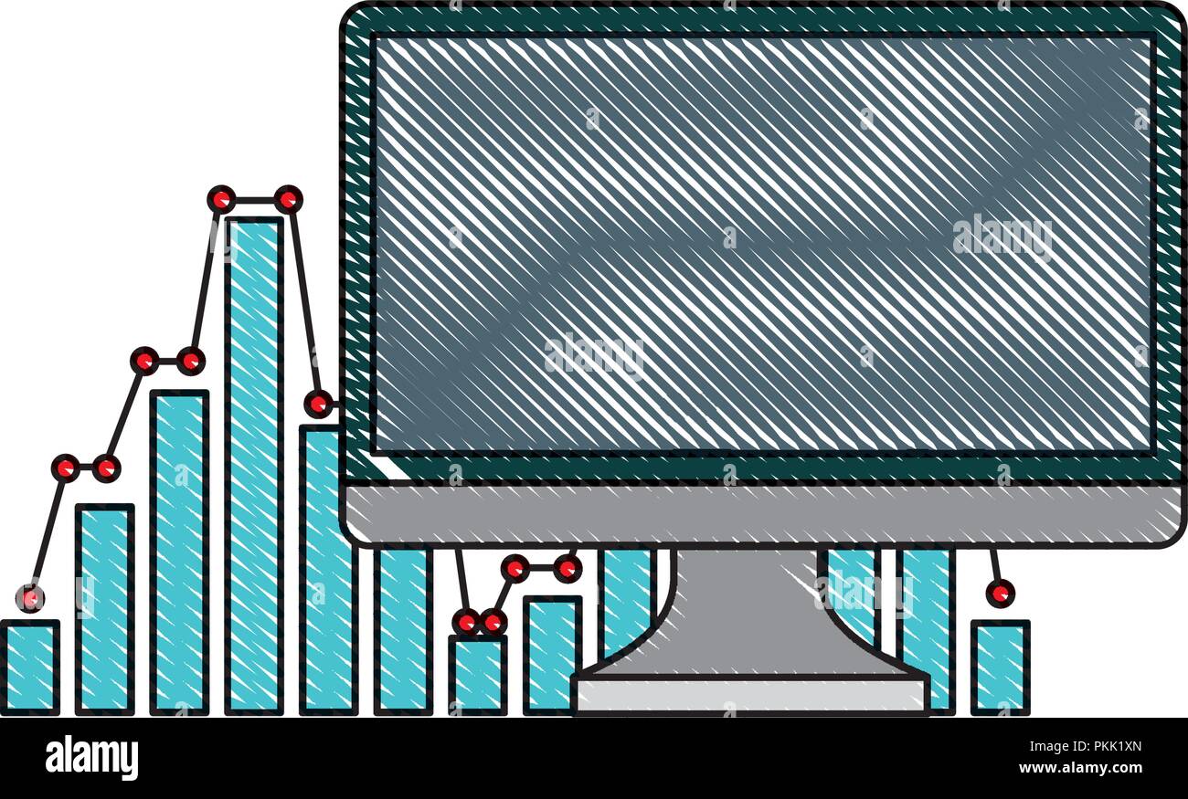 computer business statistics bar chart report Stock Vector Image & Art ...