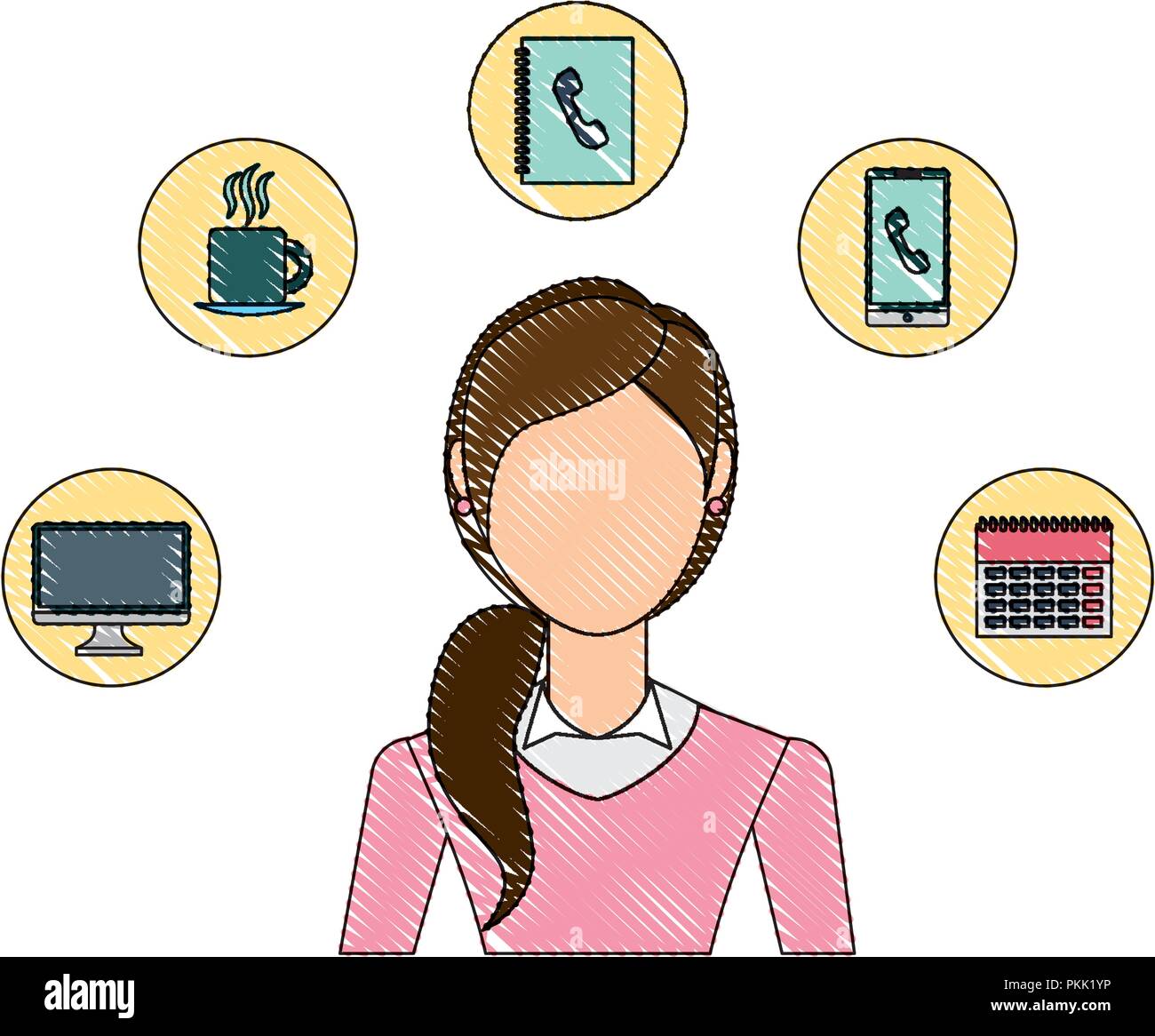 business woman employee character portrait Stock Vector Image & Art - Alamy