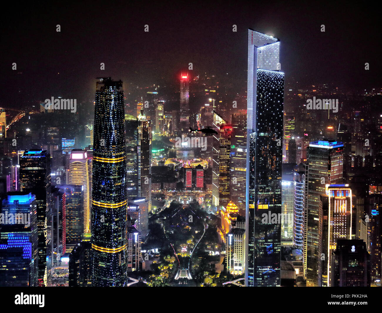 Guangzhou city, guangdong province building at night Stock Photo - Alamy