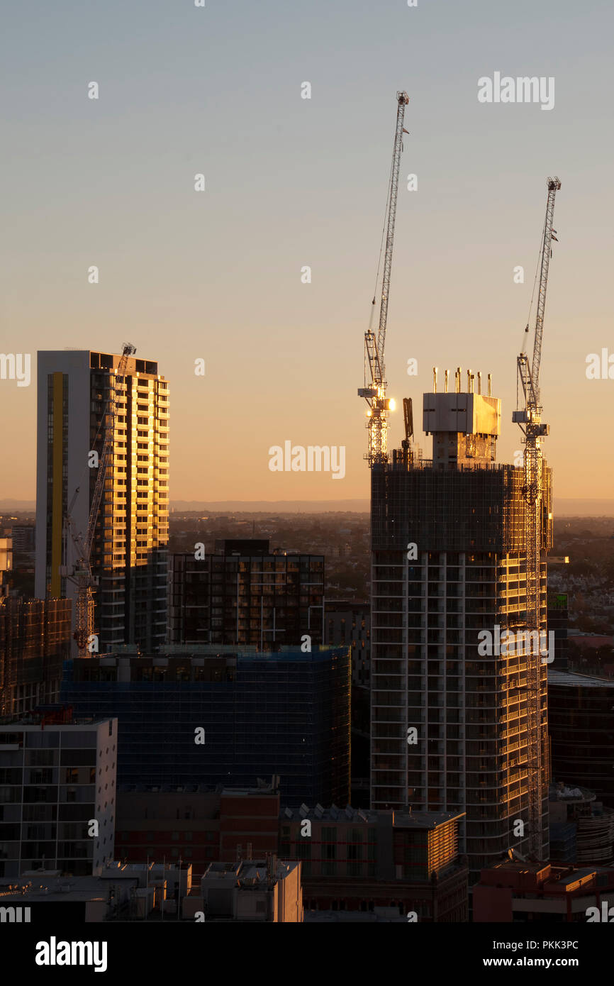 Sydney Australia, New high rise towers under construction with urban ...