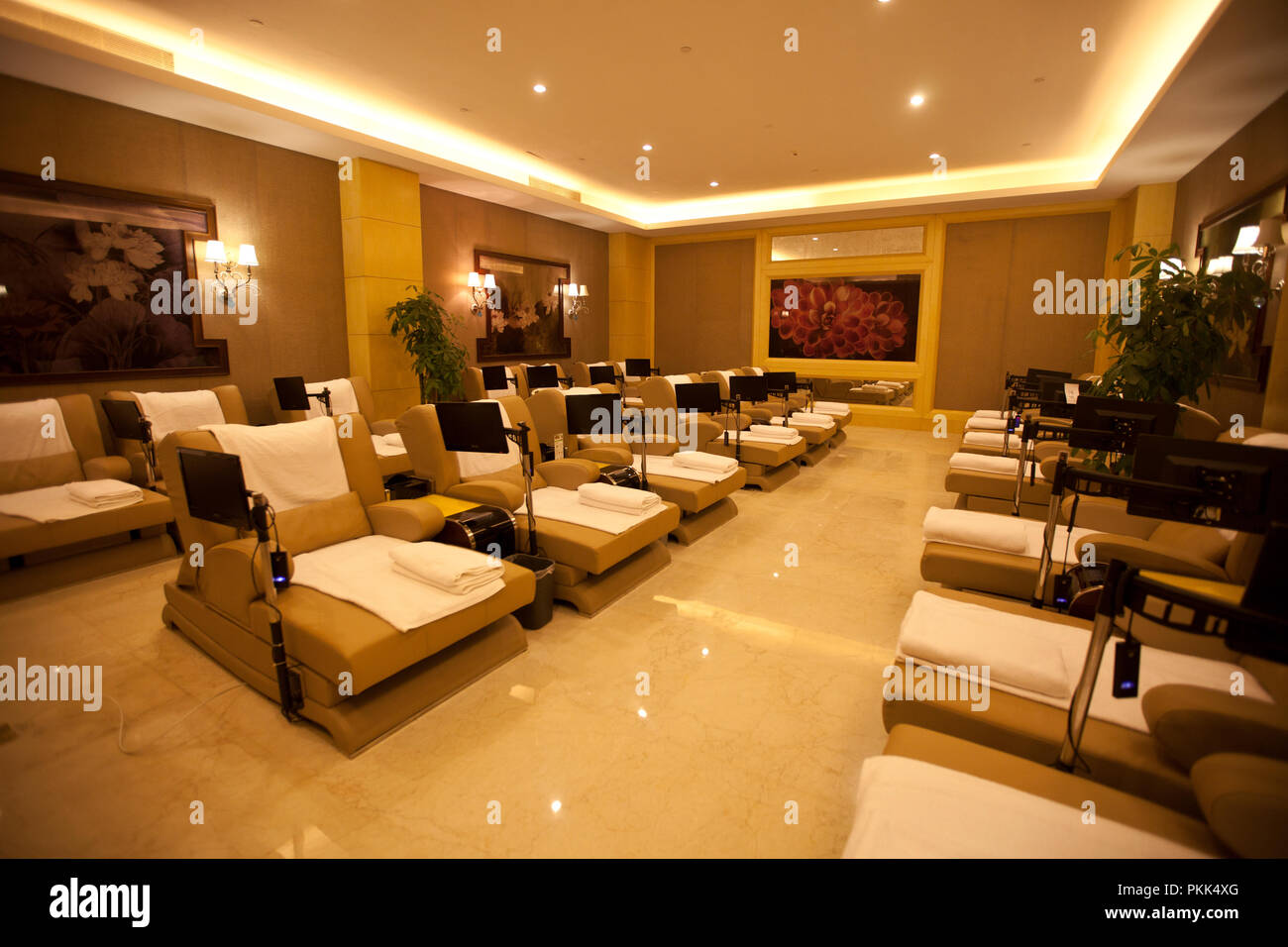 Foot massage room Stock Photo - Alamy