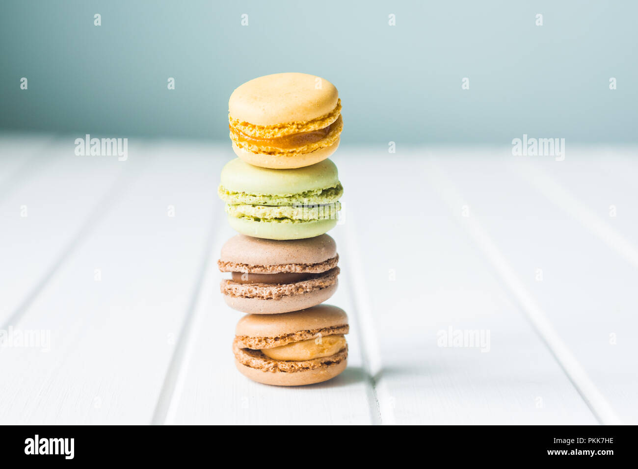 four macarons in a stack Stock Photo - Alamy