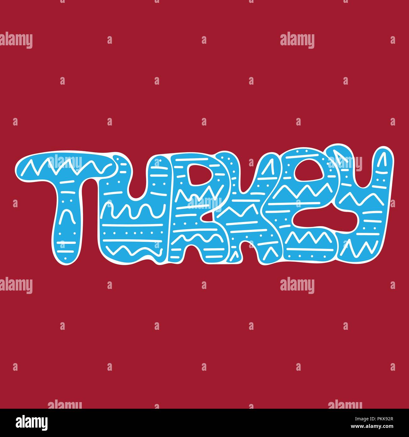 Hand-drawn bright lettering with doodles - Turkey Stock Vector Image ...