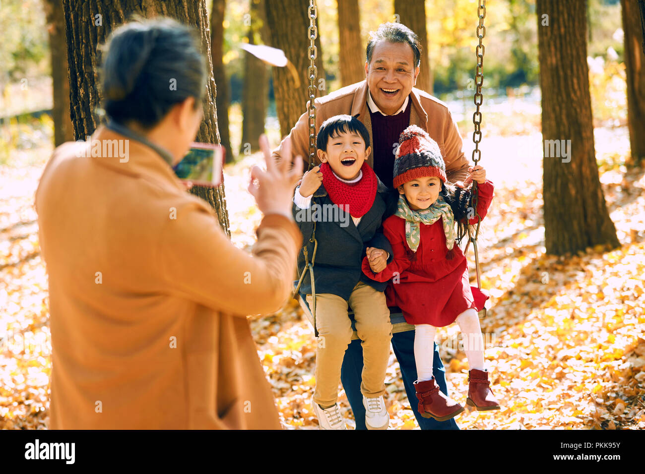 Happy family outdoor outing Stock Photo - Alamy