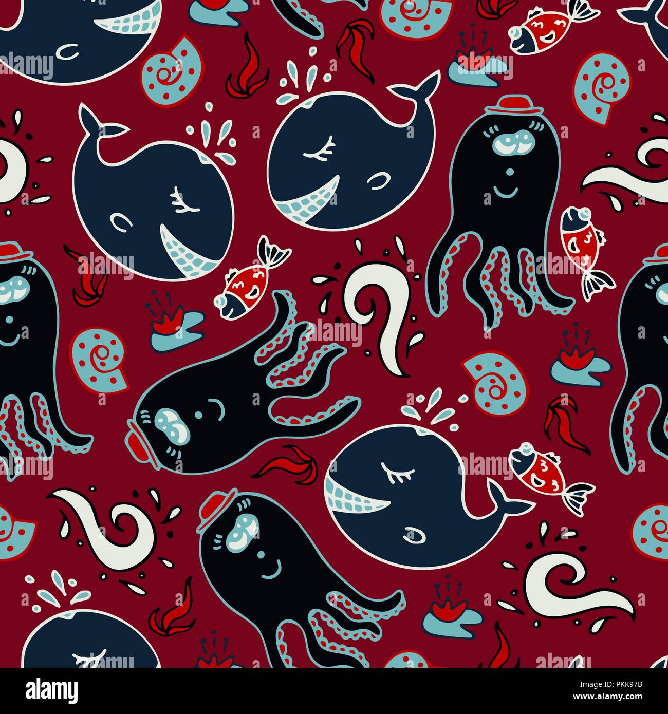 Anchor seaweed shell sea Stock Vector Images - Alamy