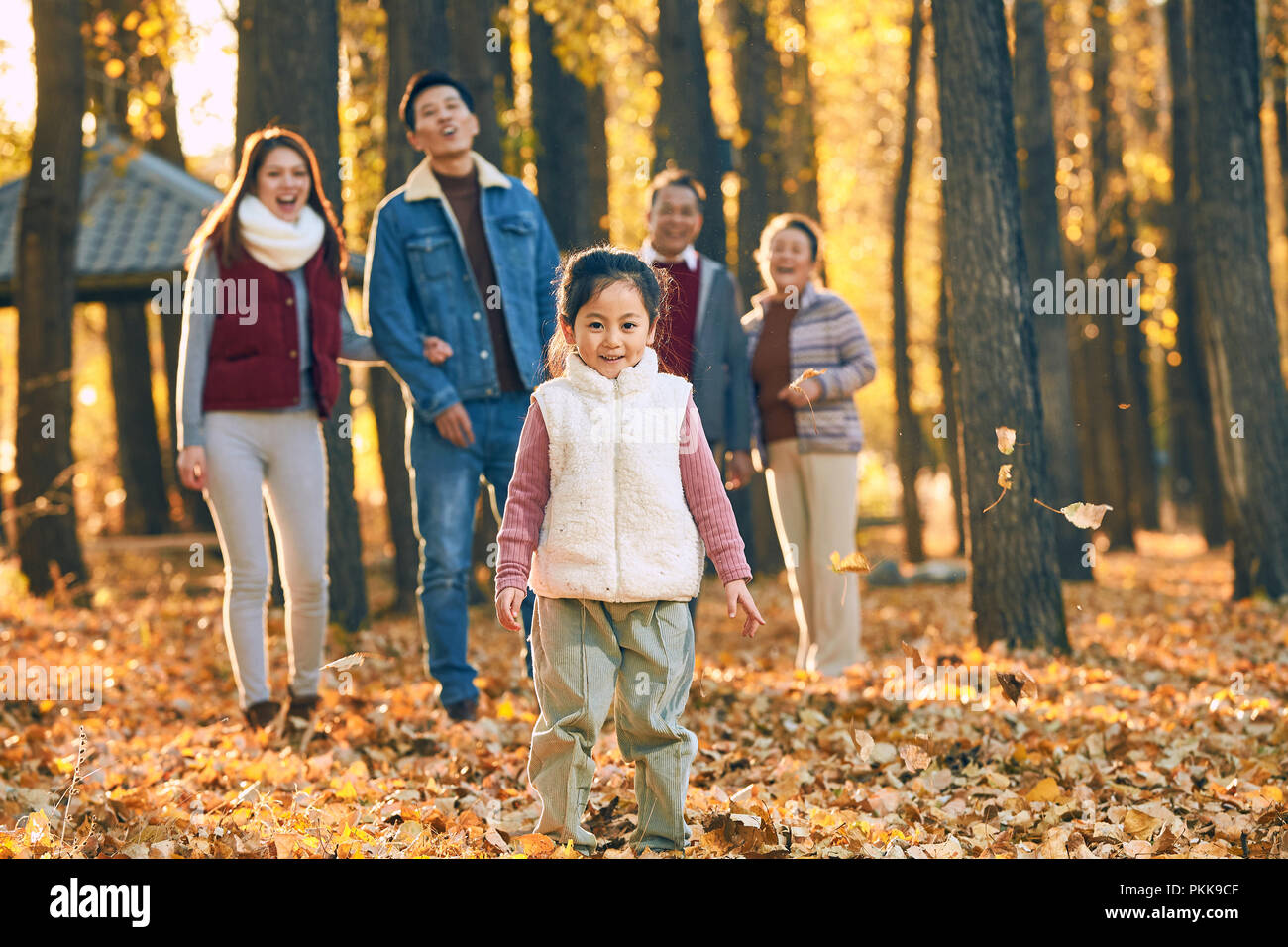 Happy family outdoor outing Stock Photo - Alamy